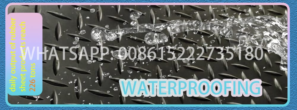 Rubber diamond plate black garage flooring 1.5g/cm³