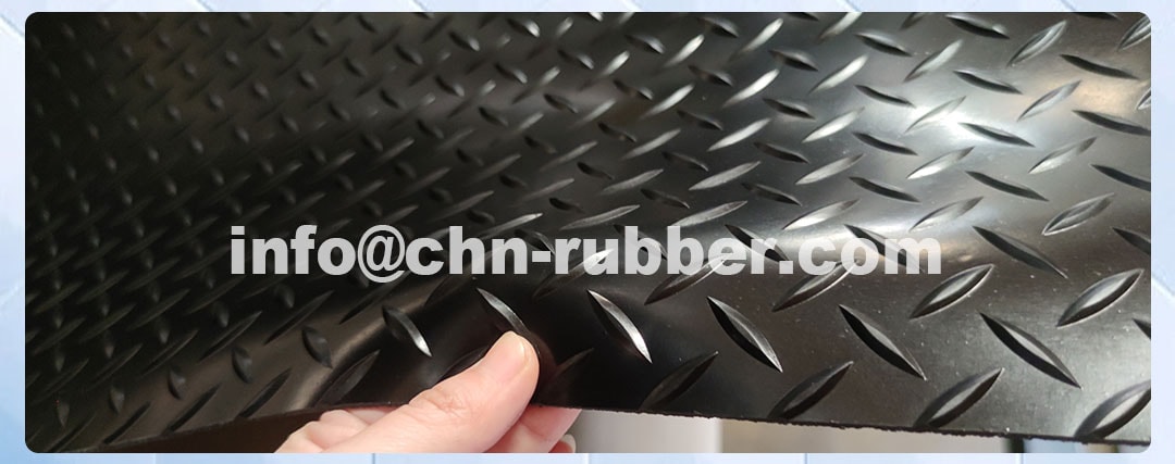 Thick rubber diamond plate flooring for trailer 3mm anti slip rubber mats