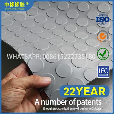 Anti Skid Rubber Sheet Grey Circular Studded Rubber Matting