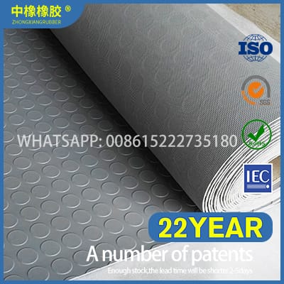 Anti Skid Rubber Sheet Grey Circular Studded Rubber Matting